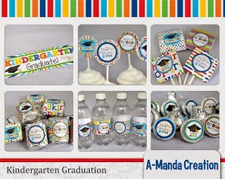 Kindergarten Graduation Party Printables and a Freebie! – Amanda Creation