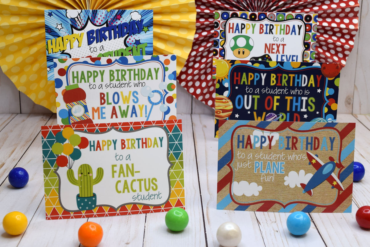 Bright & Bold Happy Birthday Postcards for Students: A Colorful Way to ...