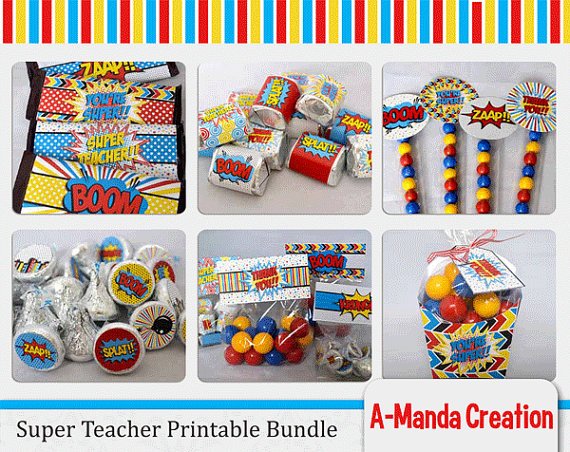 Super Teacher! Super Hero themed Teacher Appreciation Printables and G ...