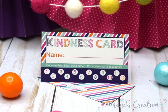 Kindness Reward Punch Cards Create Caring Kids – Amanda Creation