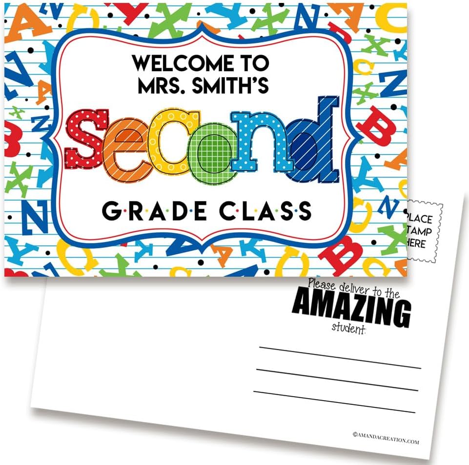 Welcome to Second Grade Alphabet Back To School Postcards For Teachers ...