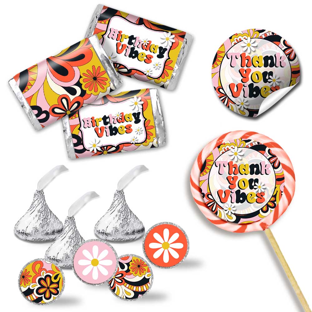 Groovy Birthday Vibes Birthday Party Sticker Bundle – Amanda Creation