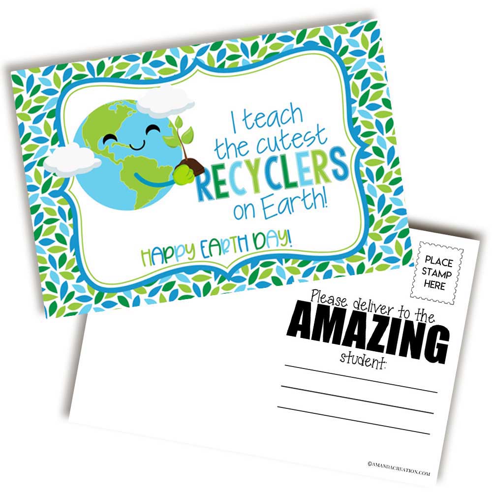 I Teach the Cutest Recyclers Earth Day Postcards for Teachers – Amanda ...