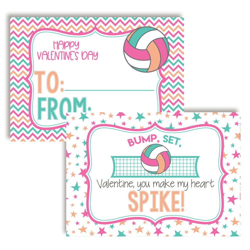 Volleyball Valentine Classroom Exchange Cards – Amanda Creation