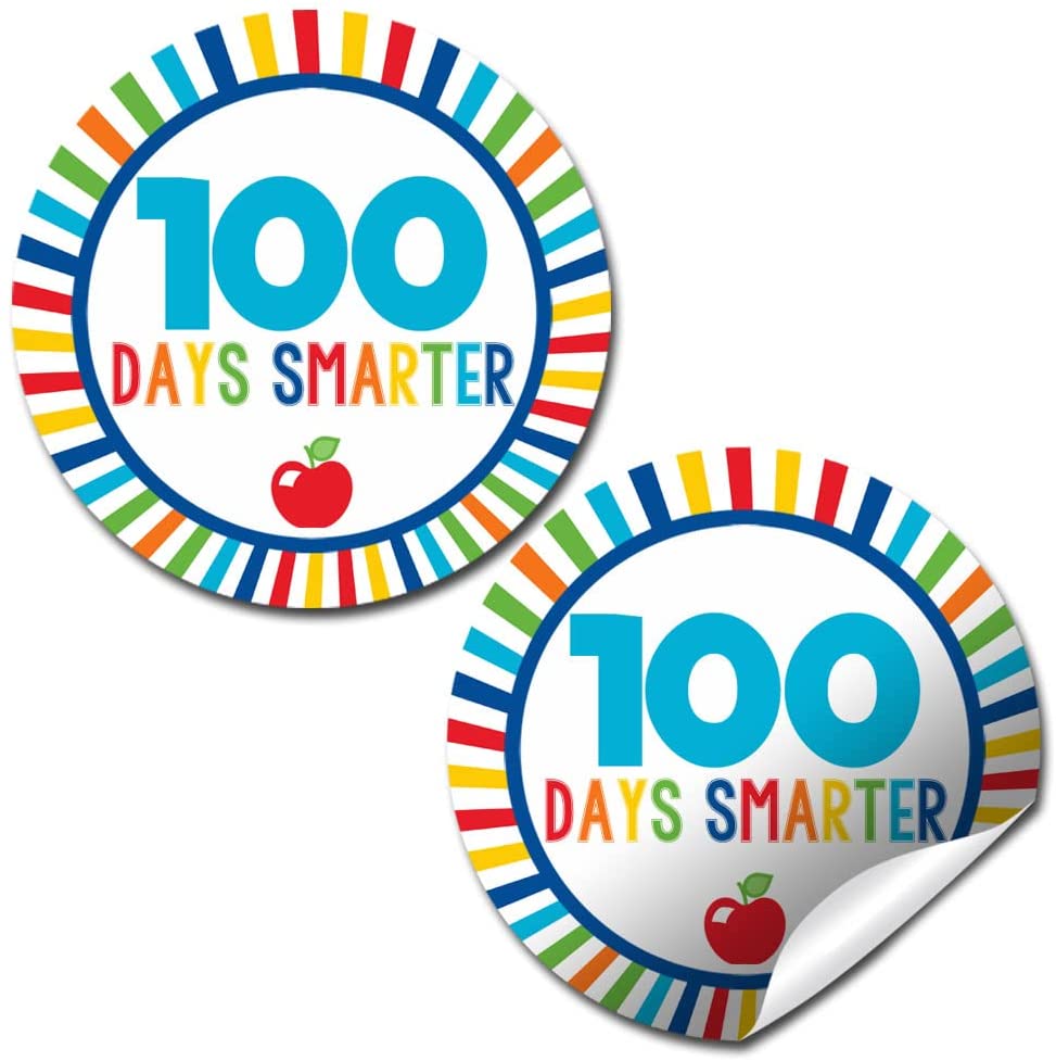 100 Days Smarter Stickers (100th Day of School Stickers) – Amanda Creation