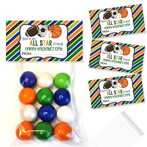 All Star Sports Valentine's Day Treat Bag Toppers – Amanda Creation