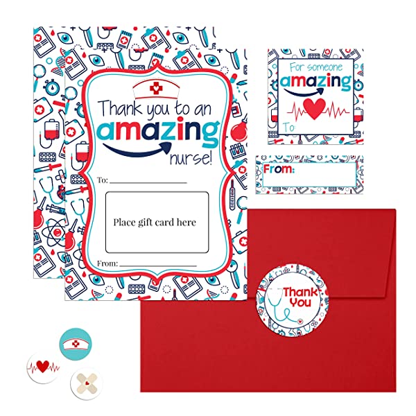 Amazing Nurse Thank You Nurse Appreciation Gift Card Holder Set ...