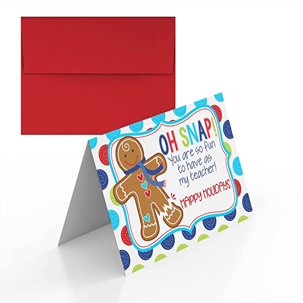 Gingerbread Man Cookie Teacher Appreciation Greeting Card – Amanda Creation