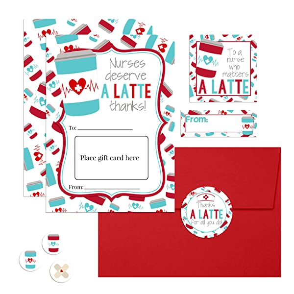 Nurses Deserve A Latte Thanks Nurse Appreciation Gift Card Holder Set ...