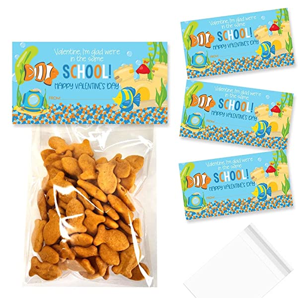 School of Fish Valentine's Day Treat Bag Toppers – Amanda Creation