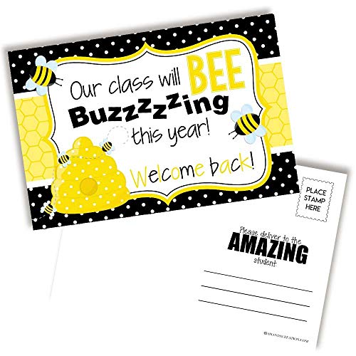 Bumble Bee Back To School Postcards For Teachers – Amanda Creation