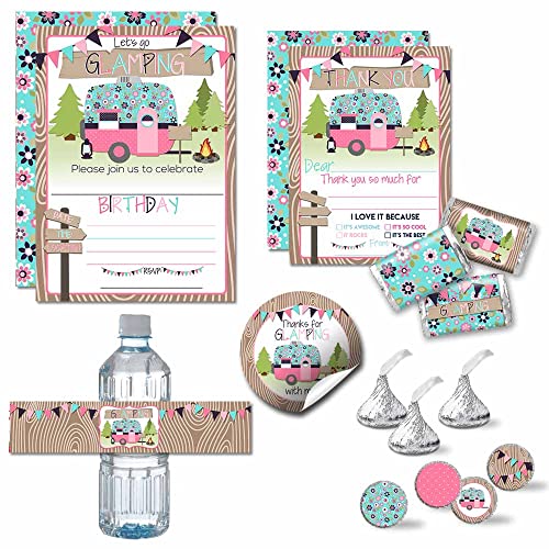 Glamping Glamourous Camping Birthday Party Bundle – Amanda Creation