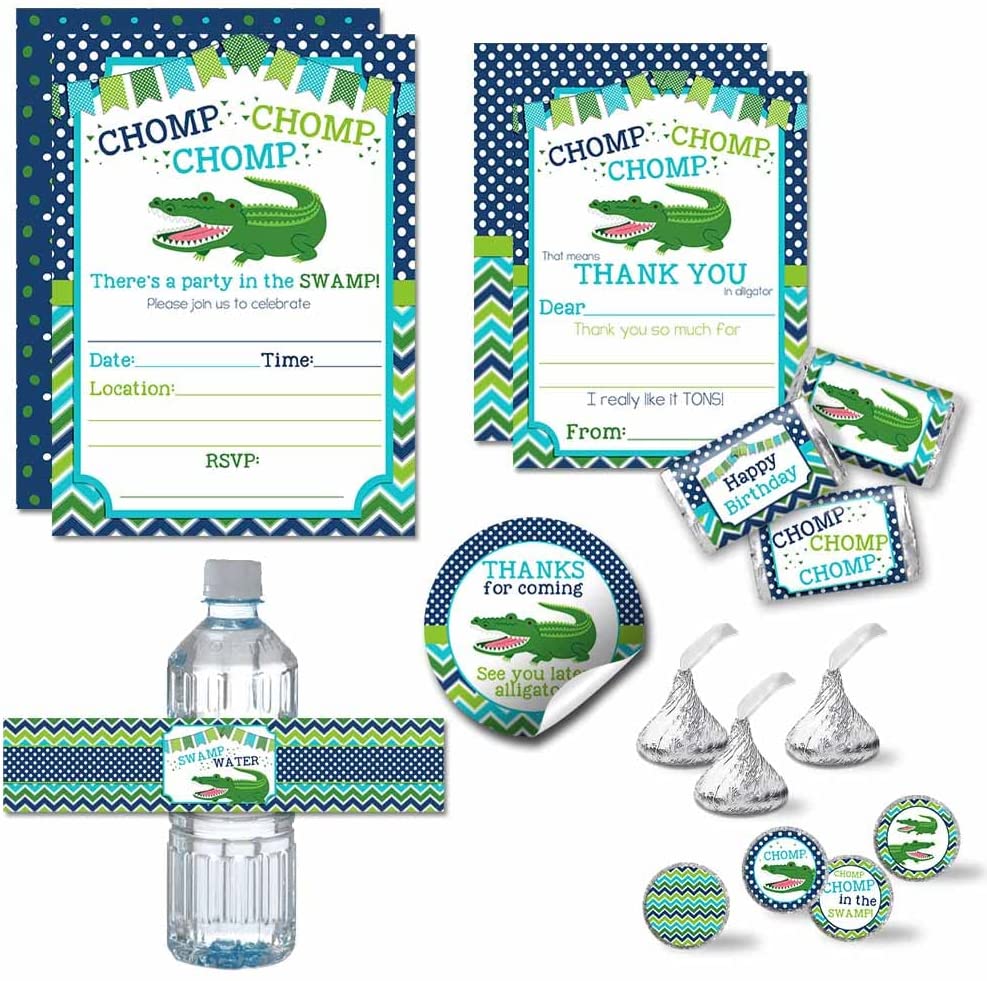 Blue Snappy Chomp in the Swamp Alligator Birthday Party Bundle – Amanda ...