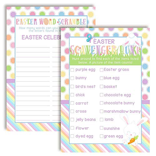 Easter Word Scramble and Scavenger Hunt Game Cards – Amanda Creation