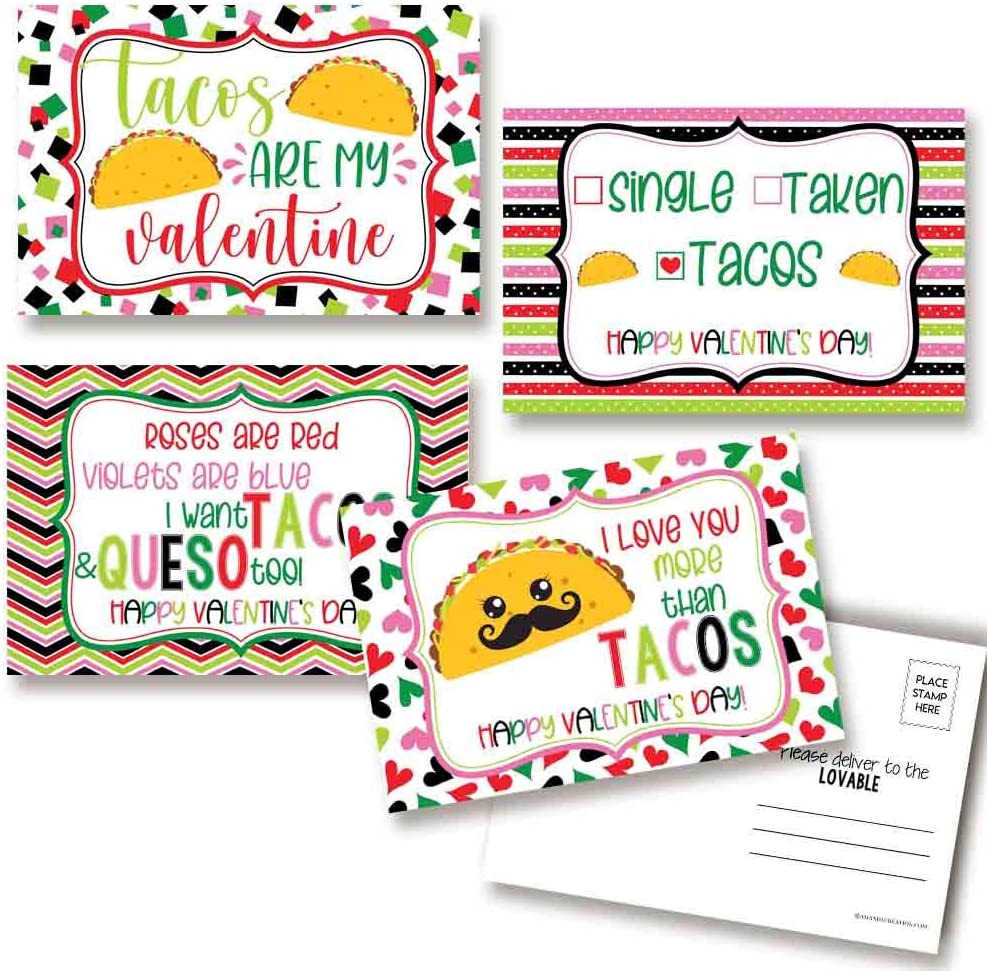 Funny Taco Valentine's Day Postcards – Amanda Creation