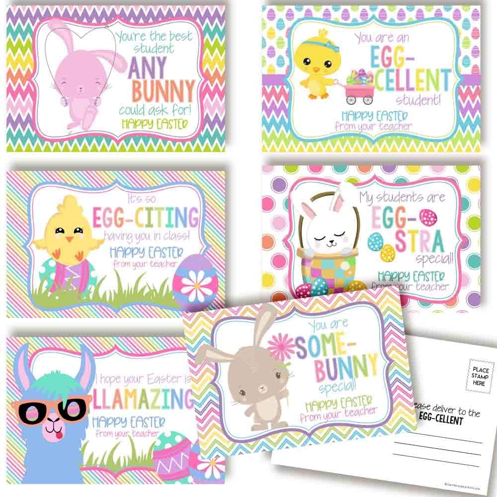 Happy Easter Postcards for Teachers – Amanda Creation