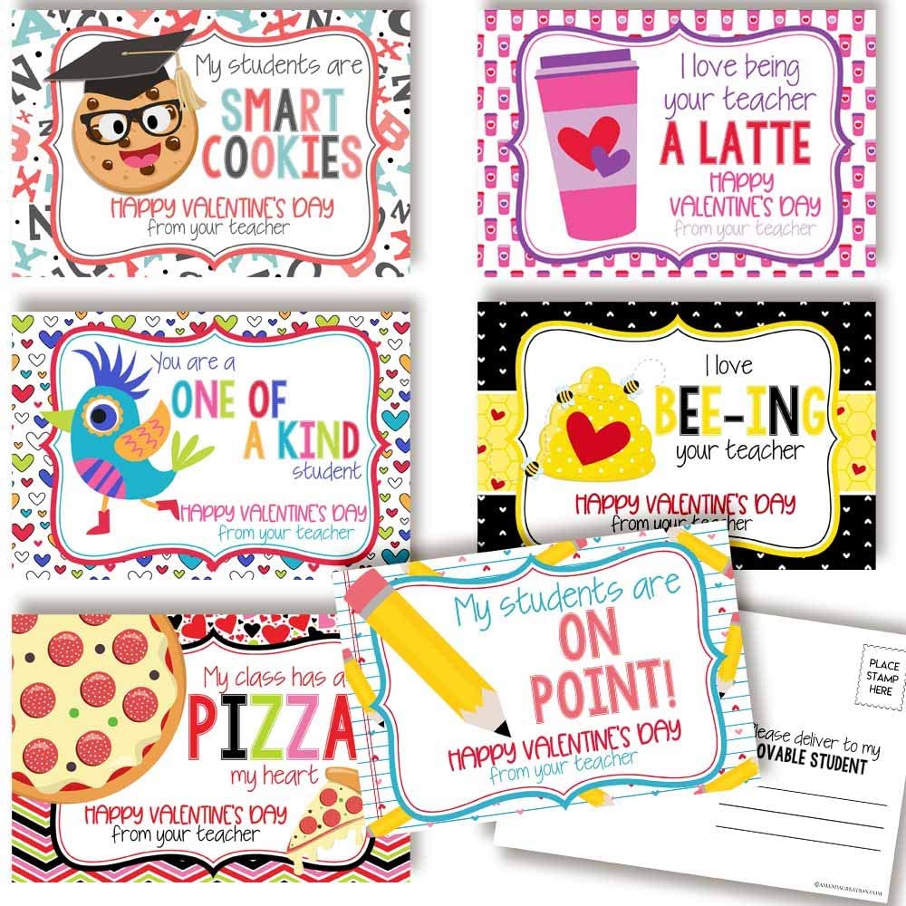 Valentine's Day Postcards for Teachers – Amanda Creation