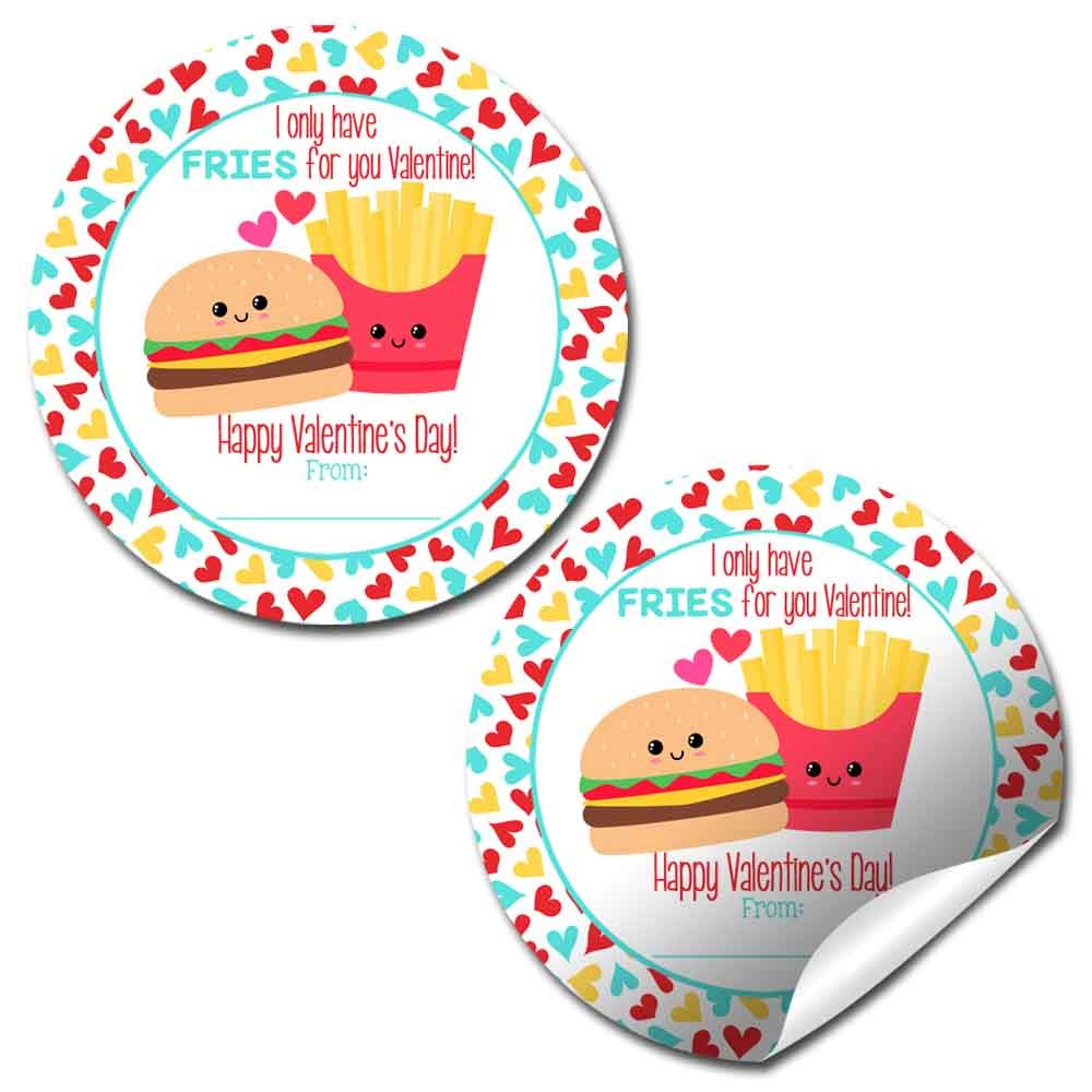 Only Have Fries For You Valentine's Day Party Favor Stickers – Amanda ...