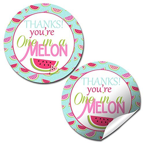 One In A Melon Birthday Party Favor Stickers – Amanda Creation