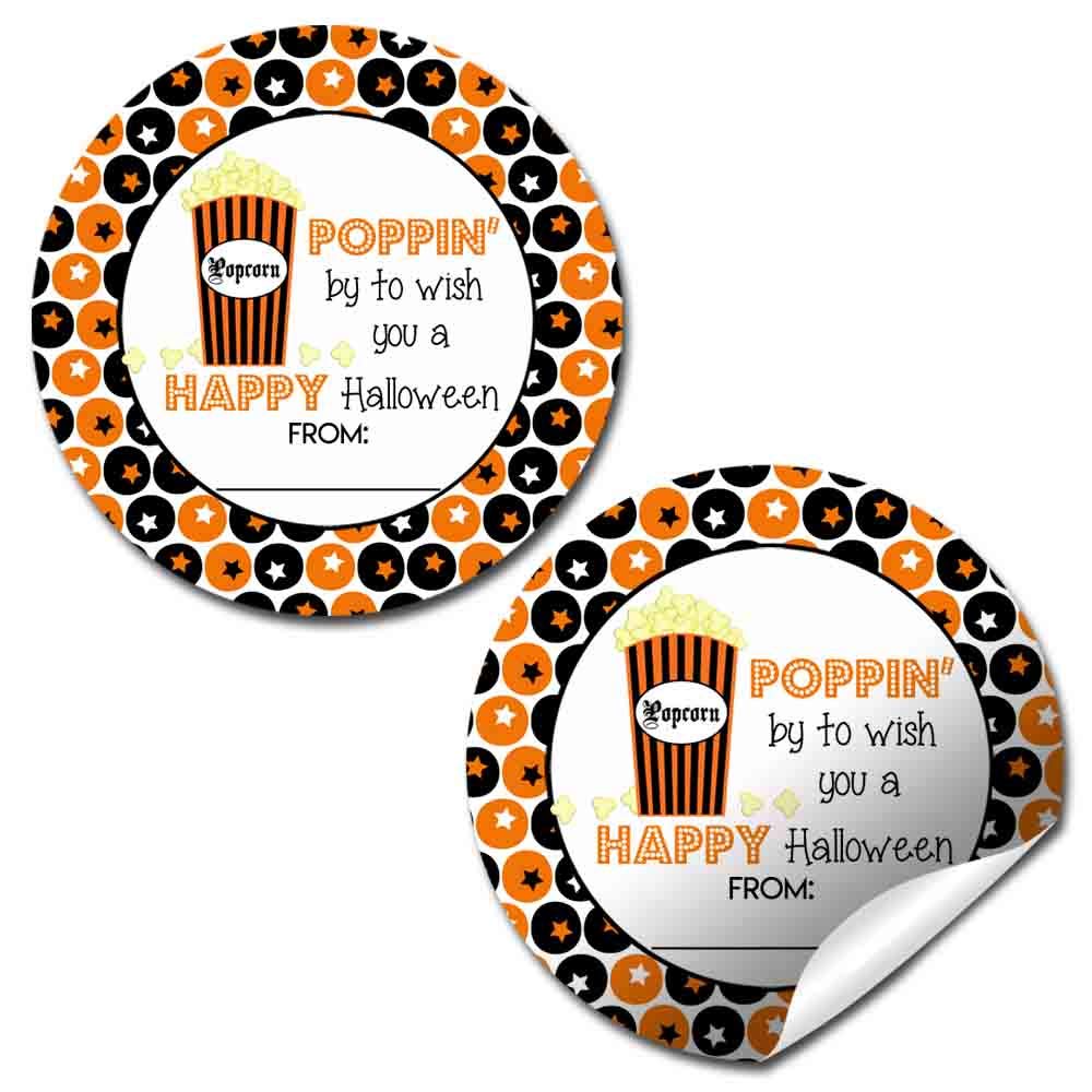 Halloween Popcorn Party Favor Stickers – Amanda Creation