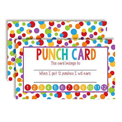 Rainbow Polka Dot General Reward Punch Cards for Kids – Amanda Creation