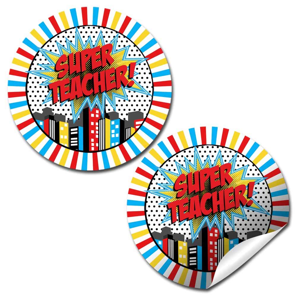 Superhero Teacher Appreciation Stickers – Amanda Creation