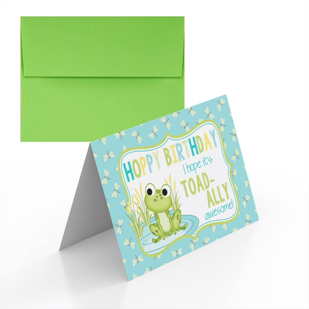 TOAD-ALLY Awesome Frog Birthday Blank Folded Greeting Card – Amanda ...