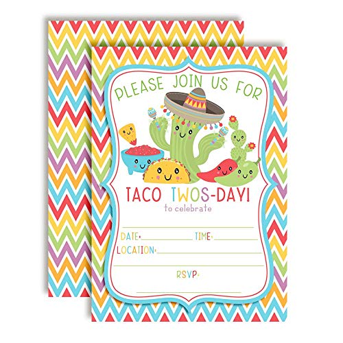 Taco TWOS-Day 2nd Birthday Party Invitations – Amanda Creation