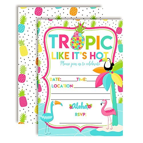 Tropic Like It's Hot Birthday Party Invitations – Amanda Creation