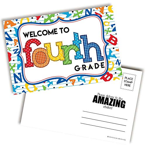 Alphabet Welcome To 4th Grade Back to School Postcards for Teachers ...