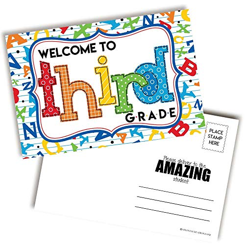 Alphabet Welcome To 3rd Grade Back to School Postcards for Teachers ...