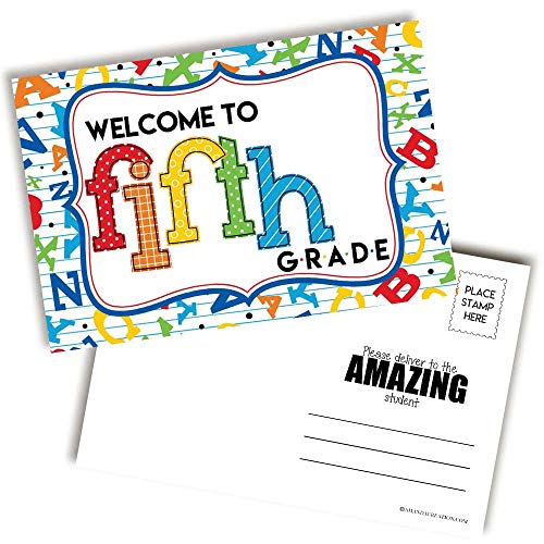Alphabet Welcome To 5th Grade Back to School Postcards for Teachers ...