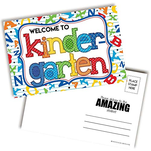 Alphabet Welcome To Kindergarten Back to School Postcards for Teachers ...