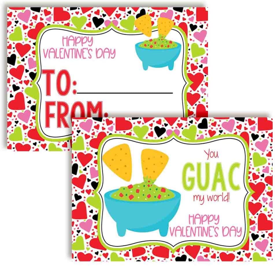 Guacamole Classroom Valentine Exchange Cards – Amanda Creation