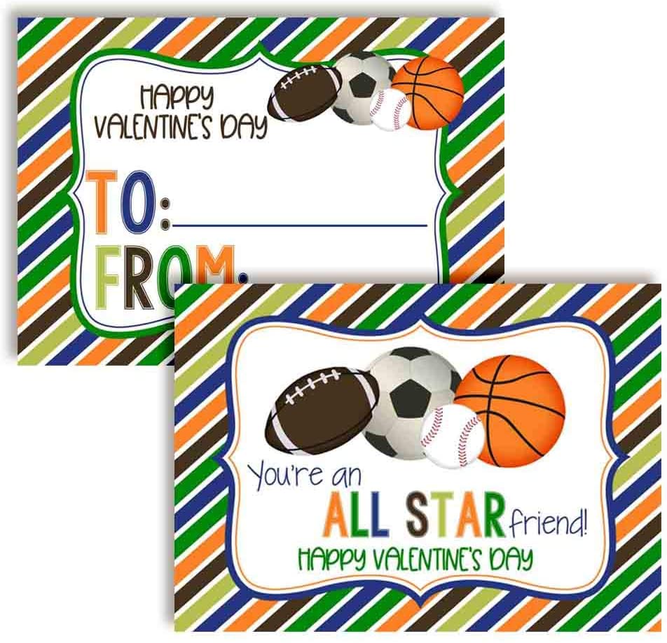 Sports Classroom Valentine Exchange Cards – Amanda Creation