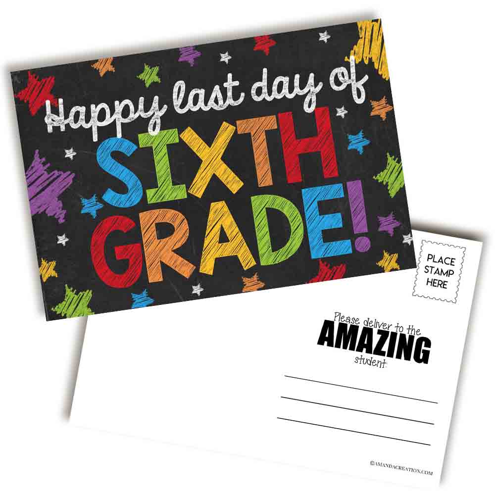 Chalkboard Welcome To 6th Grade Back to School Postcards for Teachers ...