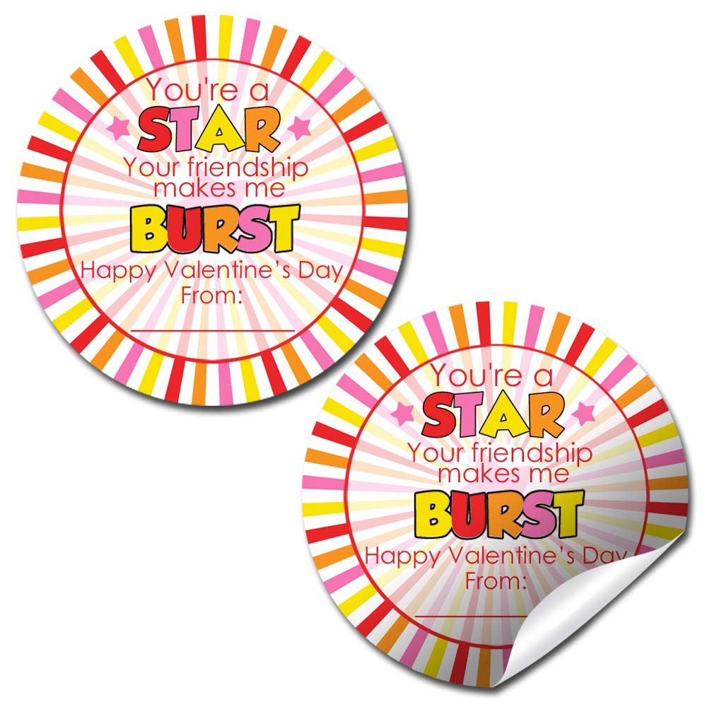 You're a Star Valentine's Day Party Favor Stickers – Amanda Creation