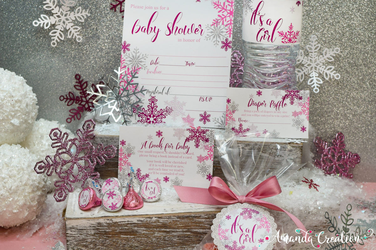 Snowflake Baby Shower Invitations – Amanda Creation