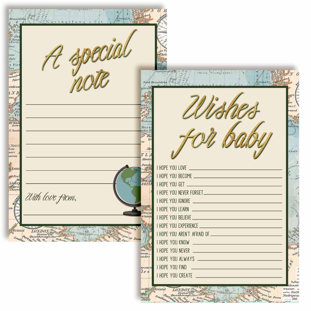 Adventure Awaits Wishes for Baby Keepsake Cards – Amanda Creation