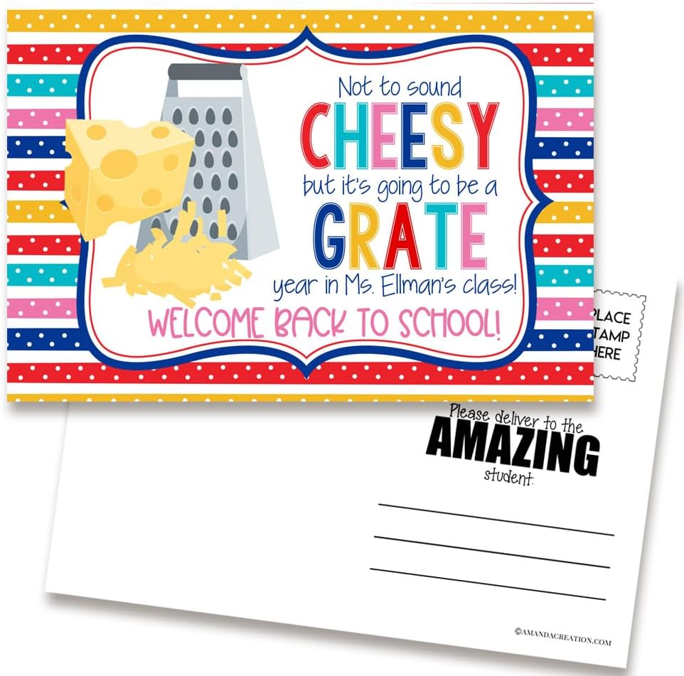 Cheesy Grate Back To School Postcards For Teachers (Personalized ...