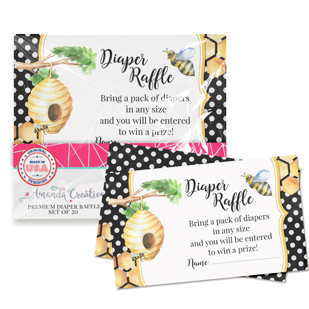 Bumble Bee Diaper Raffle Tickets – Amanda Creation