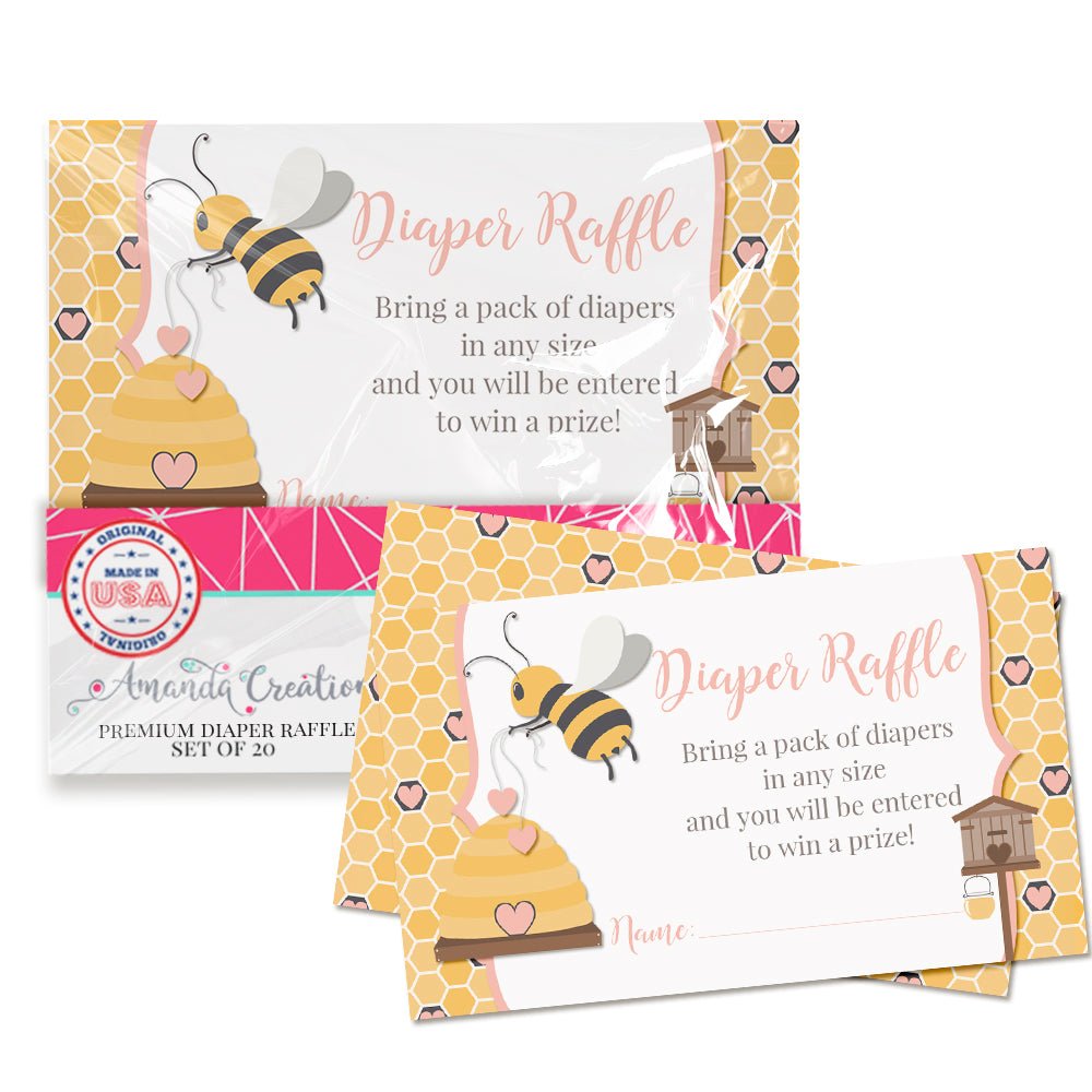 Bumble Bee Girl Diaper Raffle Tickets – Amanda Creation
