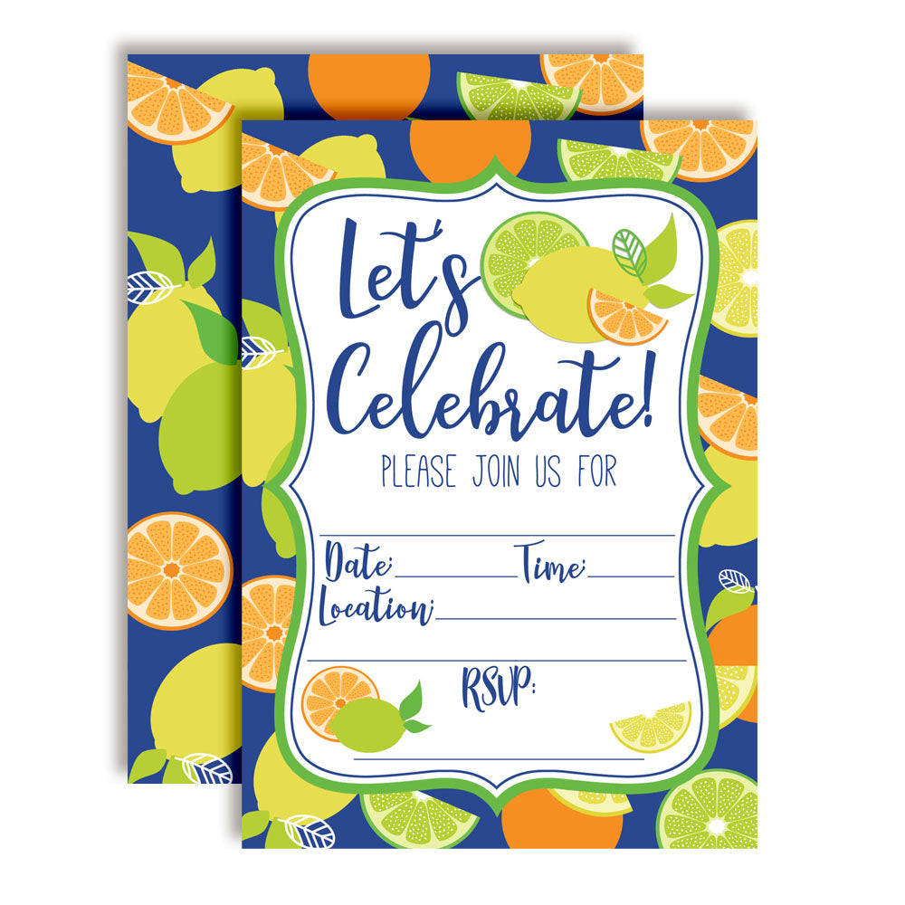 Citrus Summer Party Invitations – Amanda Creation