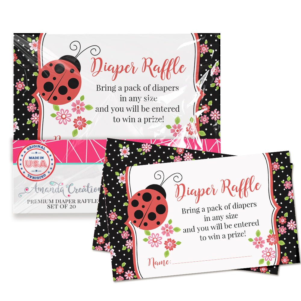 Red Ladybug Diaper Raffle Tickets – Amanda Creation