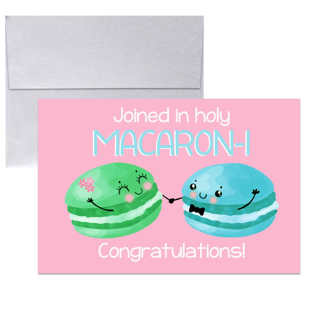 Holy Macaron-I Macaron Cookie Folded Wedding Card for Bride and Groom ...