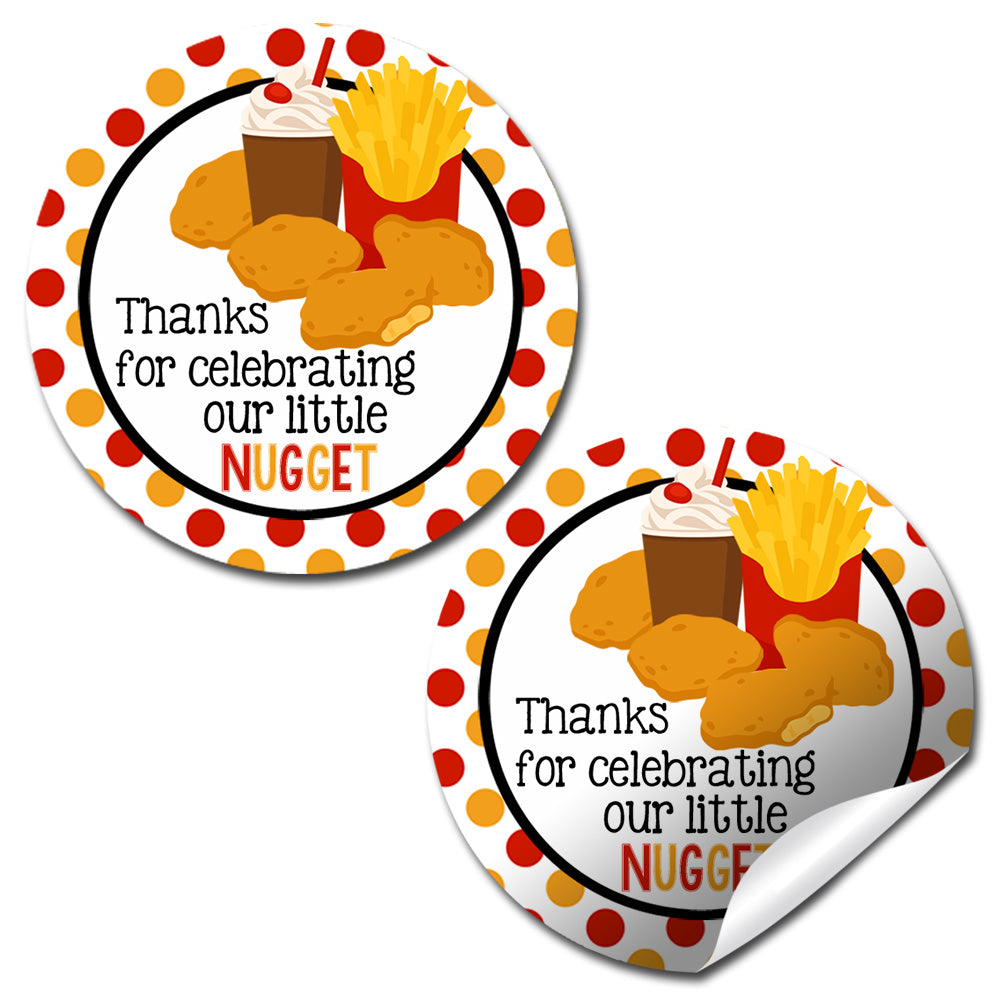 Our Little Nugget Birthday Party Thank You Sticker Labels – Amanda Creation