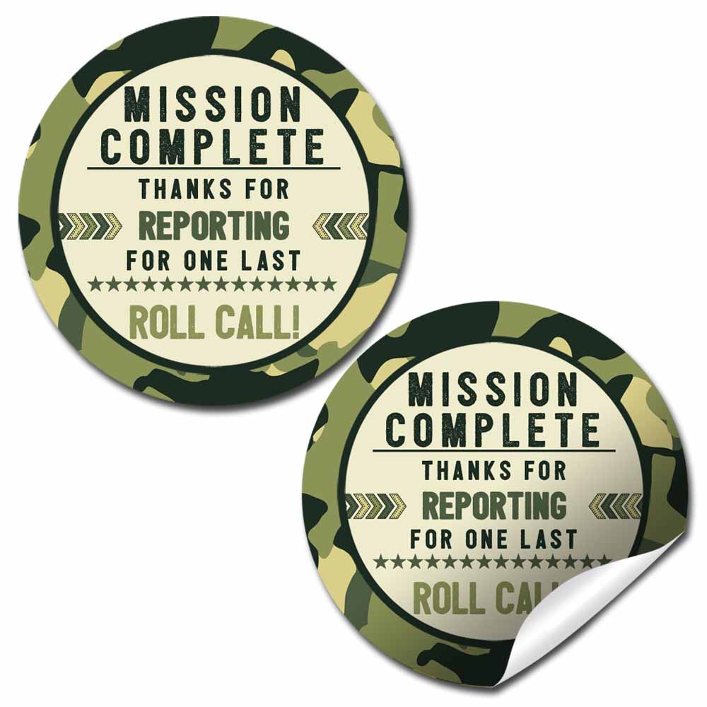 Ten Hut Military Retirement Party Thank You Sticker Labels – Amanda ...