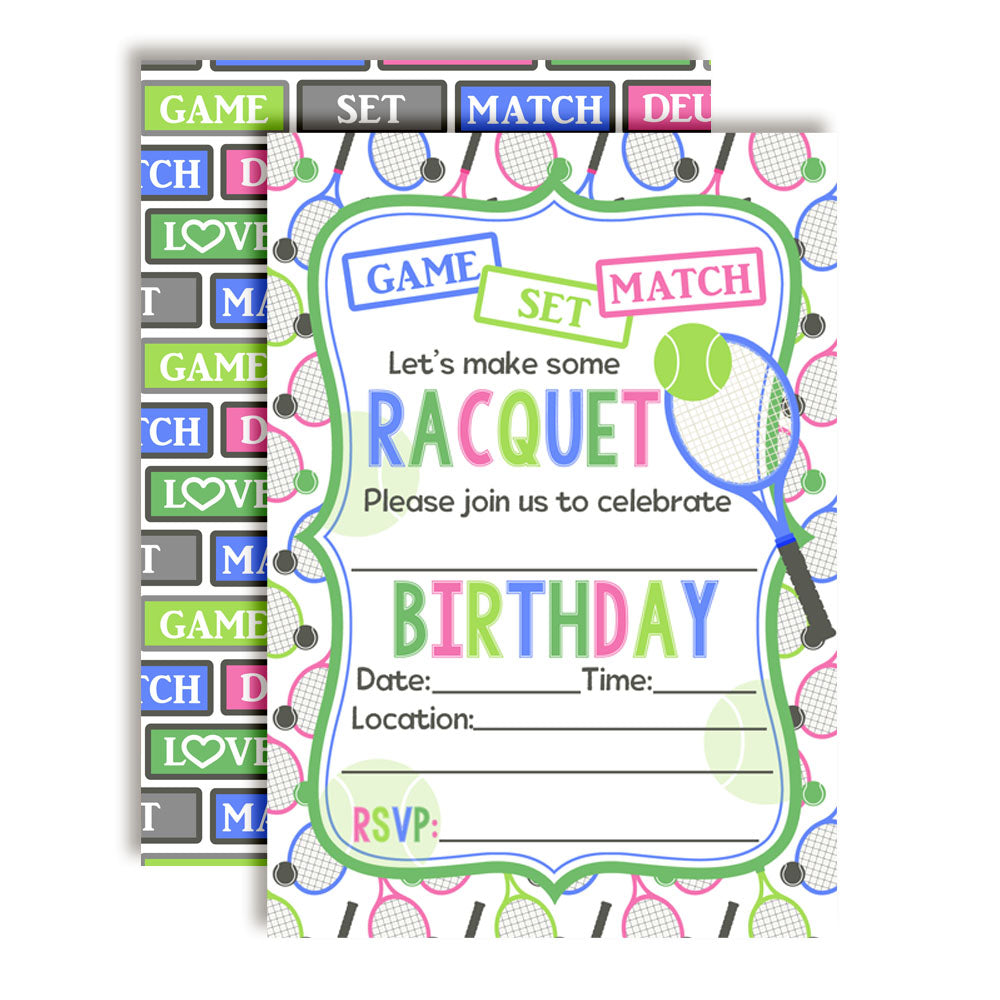 Let's Make Some Racquet Tennis Birthday Party Invitations – Amanda Creation
