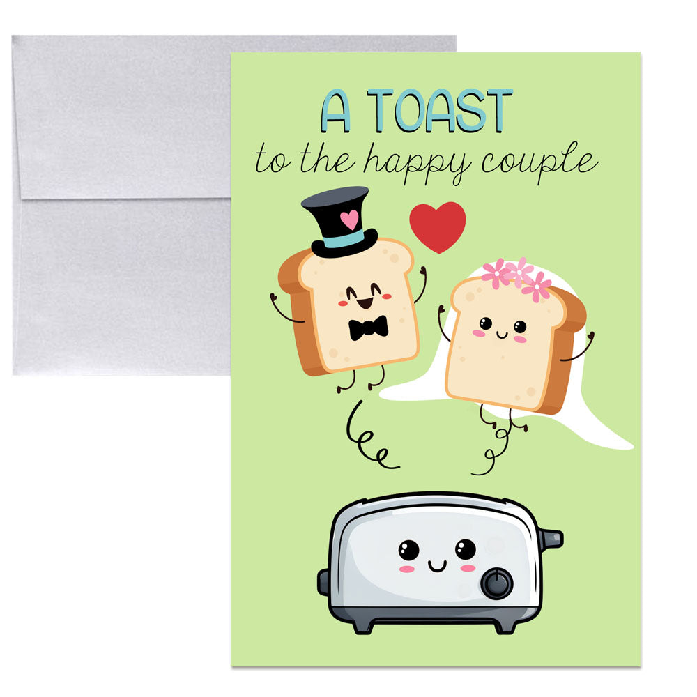 A Toast to the Happy Couple Bread and Toaster Folded Wedding Card for ...