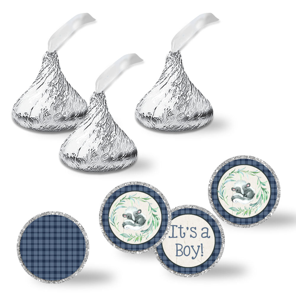 Little Stinker Cute Skunk Boy Baby Shower Kiss Stickers – Amanda Creation